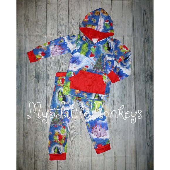 Matching Sets | Boutique Grinch Stole Christmas Boys Hooded Sweatshirt Outfit Set | Poshmark